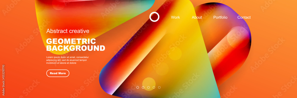 Overlapping geometric shapes background. 3D shadow effects and fluid ...