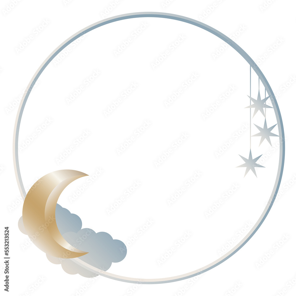 Round Magic Frame Border Vintage Romantic Element Icon for Design ...