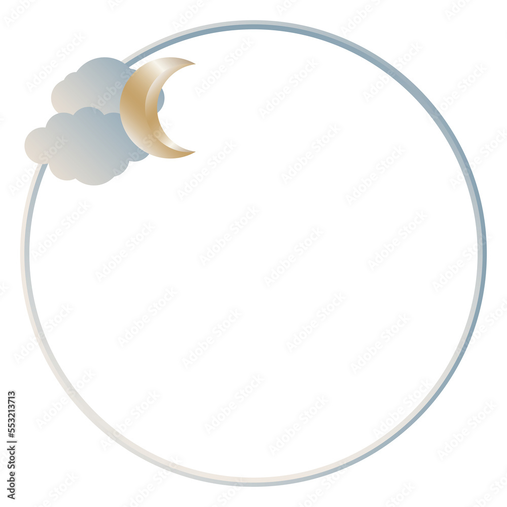 Round Magic Frame Border Vintage Romantic Element Icon for Design ...