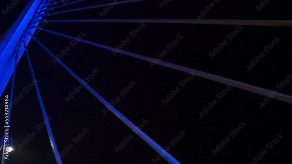 View of the cables of the Atal setu bridge at Goa in India during the ...