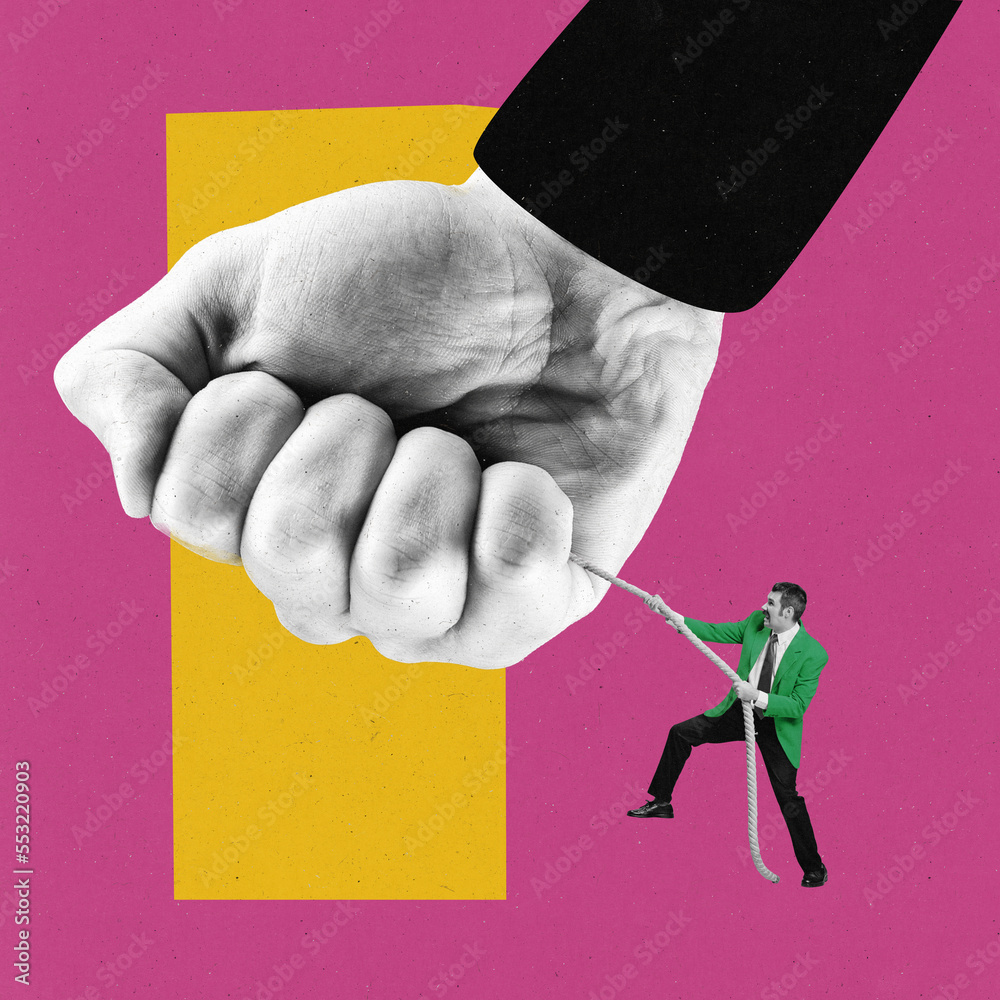 Confrontation, fight. Conceptual contemporary art collage. Ideas ...