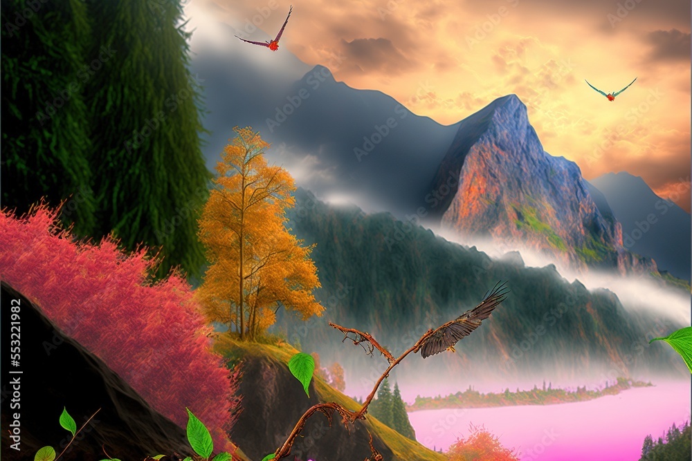 Nature background Generative AI Stock Illustration | Adobe Stock