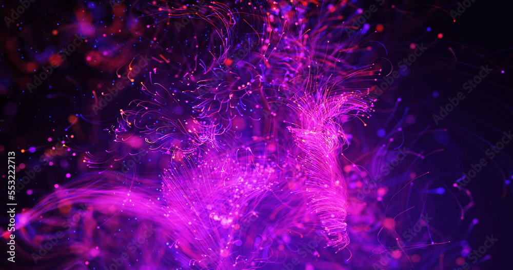 Complex Electrical Signals Flowing. High Speed Network. Colorful ...