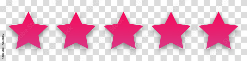 Star pink icon on transparent background. Customer feedback concept ...