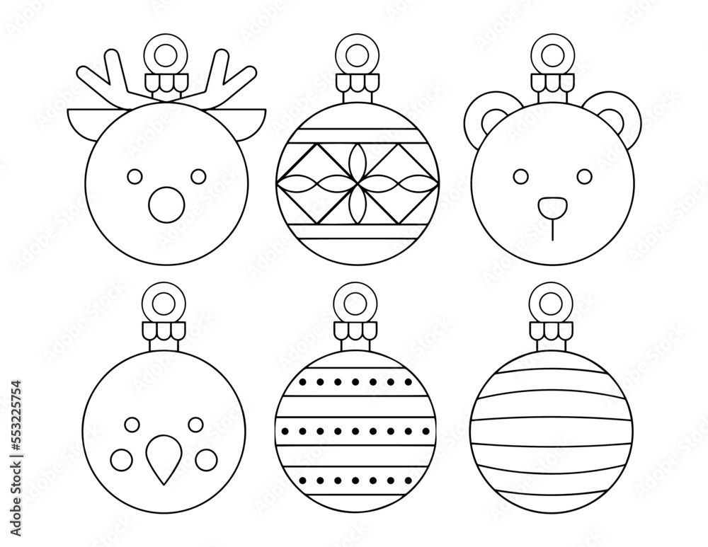 Coloring page, Christmas ornaments coloring pages 6 templates to color ...