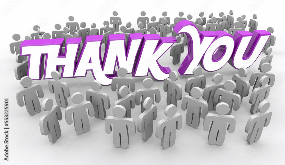 Thank You People Gratitude Appreciation Grateful Thanks 3d Illustration ...