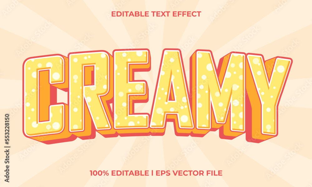 creamy text effect editable modern lettering typography font style ...