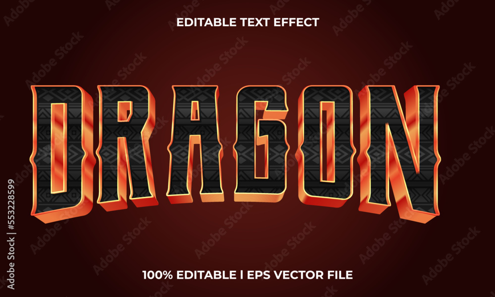 dragon text effect editable modern lettering typography font style ...