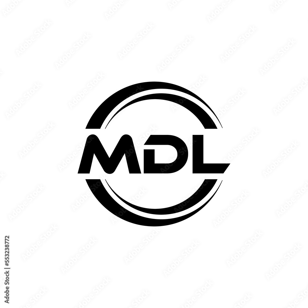 MDL letter logo design with white background in illustrator, vector ...