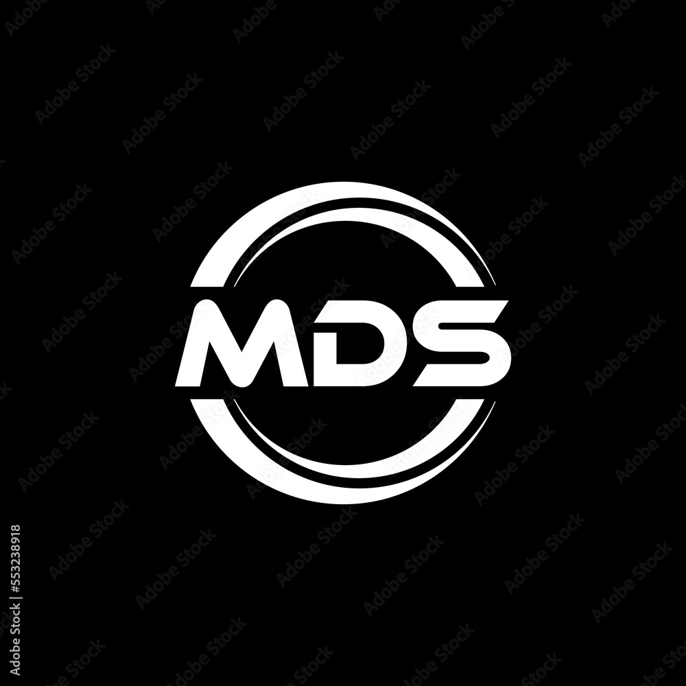 Vecteur Stock MDS letter logo design with black background in ...
