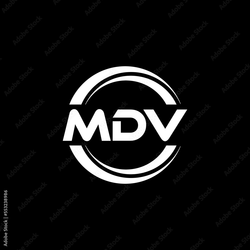 MDV letter logo design with black background in illustrator, vector ...