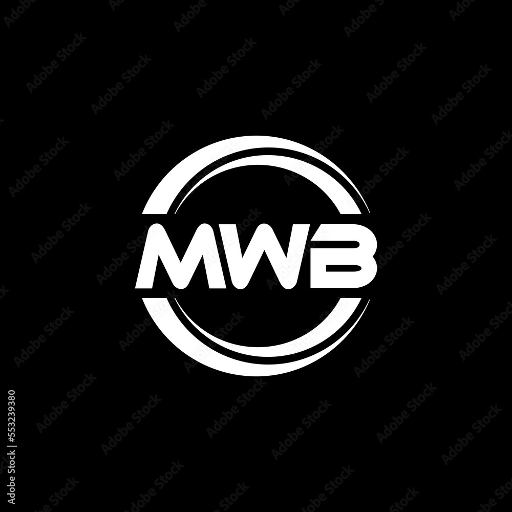 MWB letter logo design with black background in illustrator, vector ...
