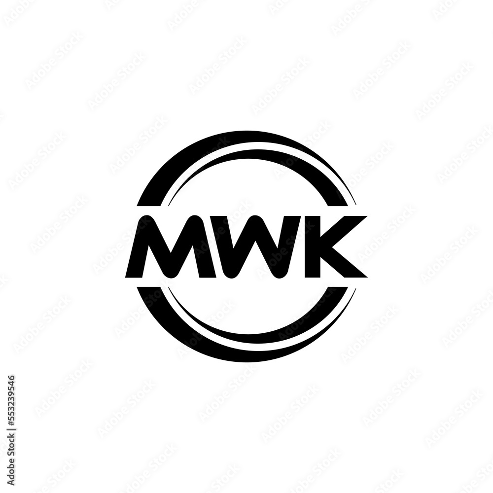 MWK letter logo design with white background in illustrator, vector ...