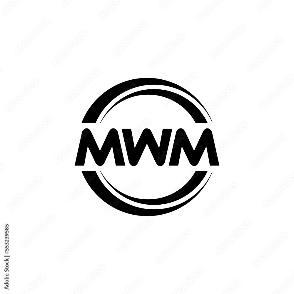 MWM letter logo design with white background in illustrator, vector ...