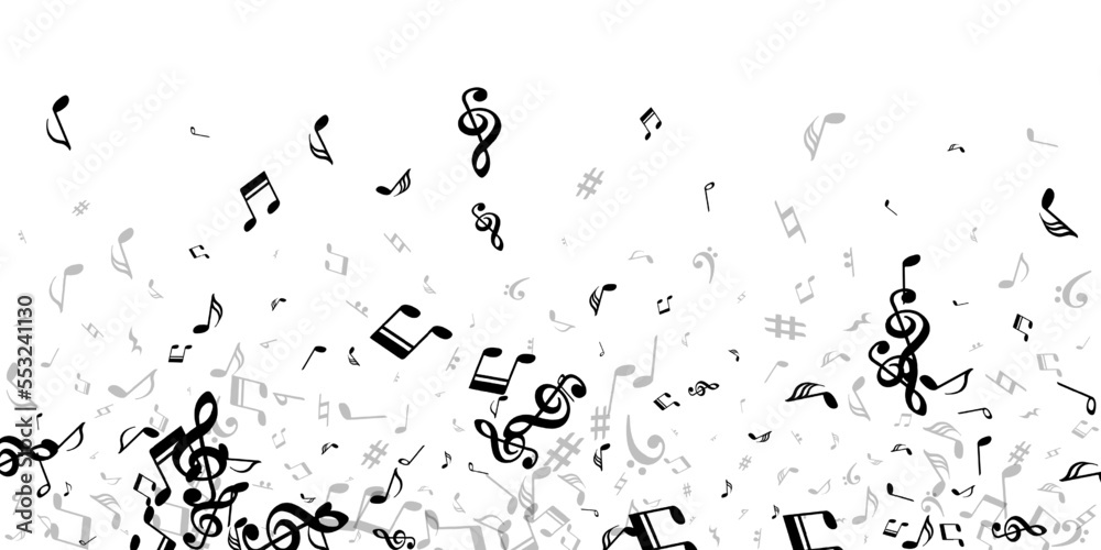 Music notes flying vector design. Melody notation Stock Vector | Adobe ...