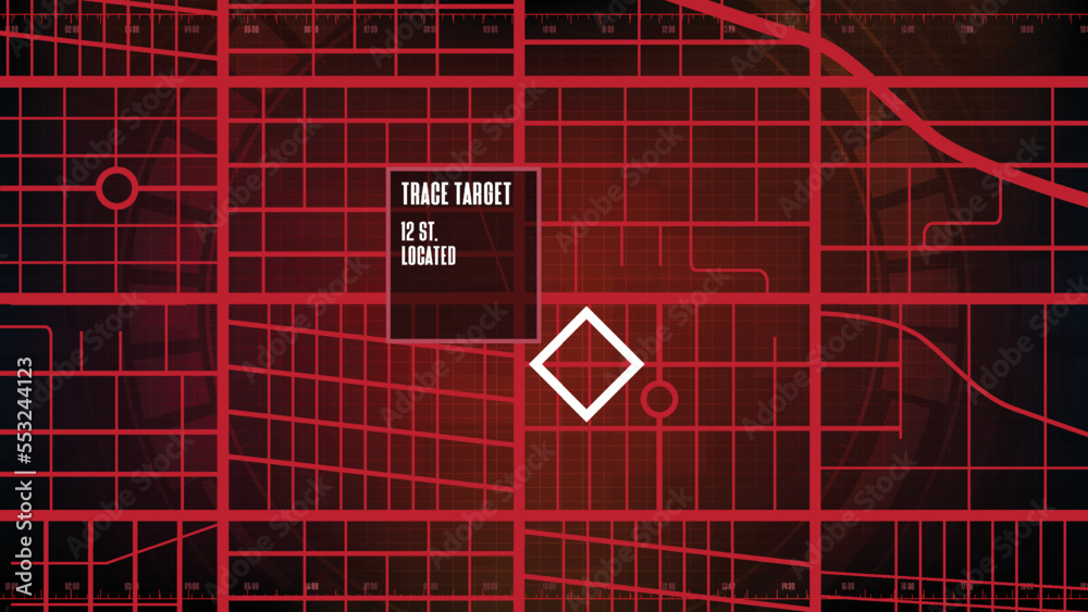 abstract background of futuristic tracing target maps route road ...