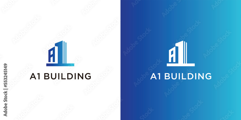 letter A1 logo design inspiration. building architecture logo Stock ...