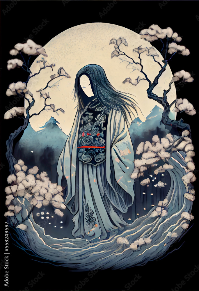 Generative AI abstract render of a Japanese mythical creature Stock ...