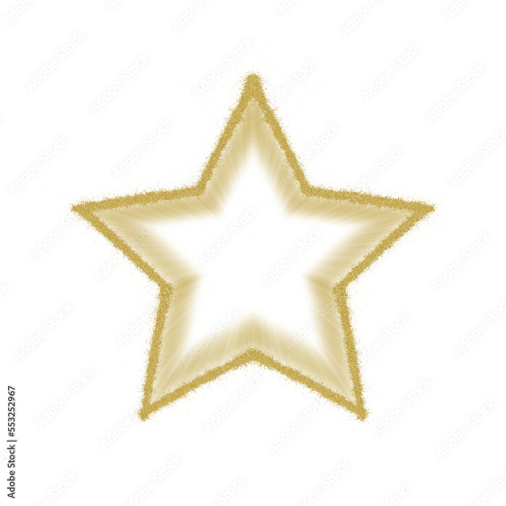 sparkling star shape gold grain illustration, no background, good on ...