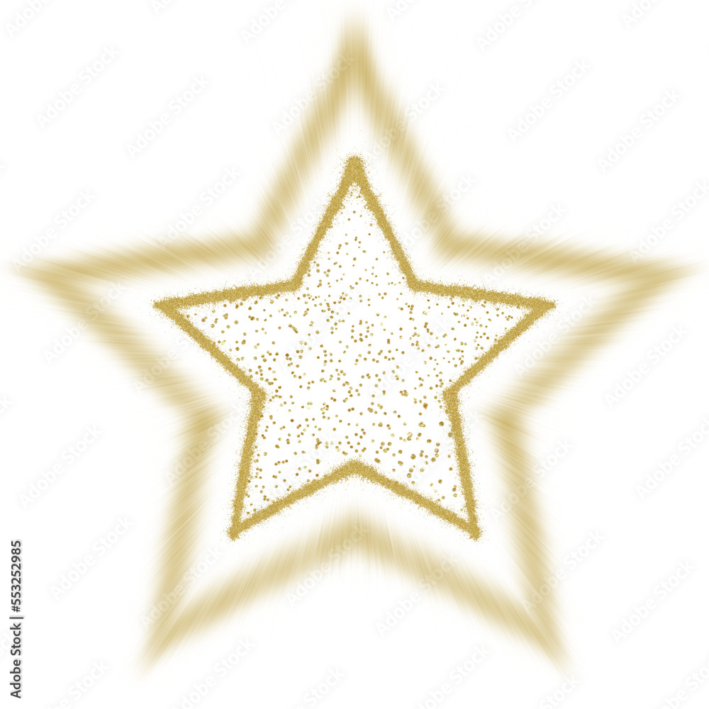 sparkling star shape gold grain illustration, no background, good on ...