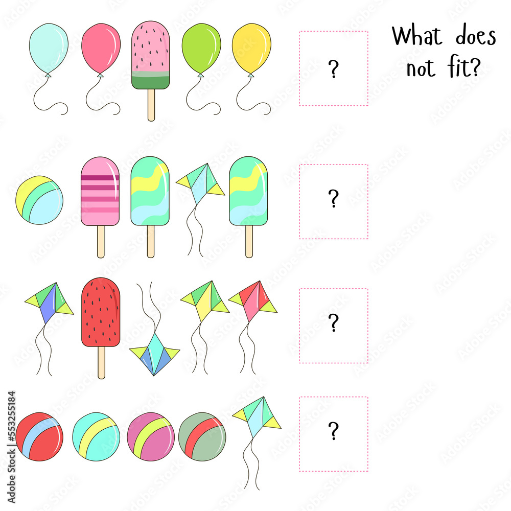 Educational game for children what does not fit PNG illustration with ...