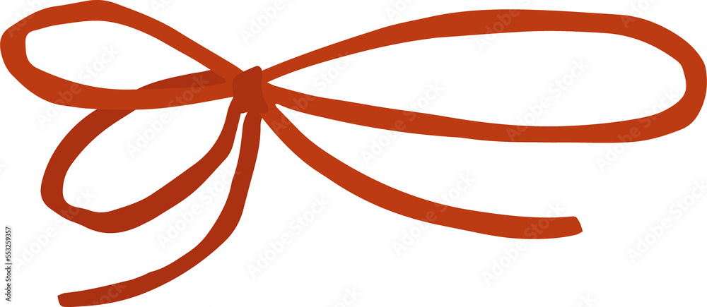Cute red festive ribbon bow for presents and gifts, png cartoon ...