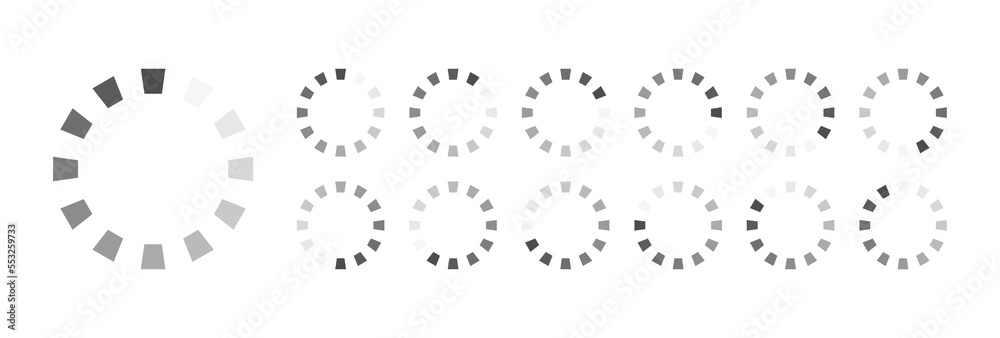 Circular Loading Buffering Icons Vector Video Ready for Animation Gif ...