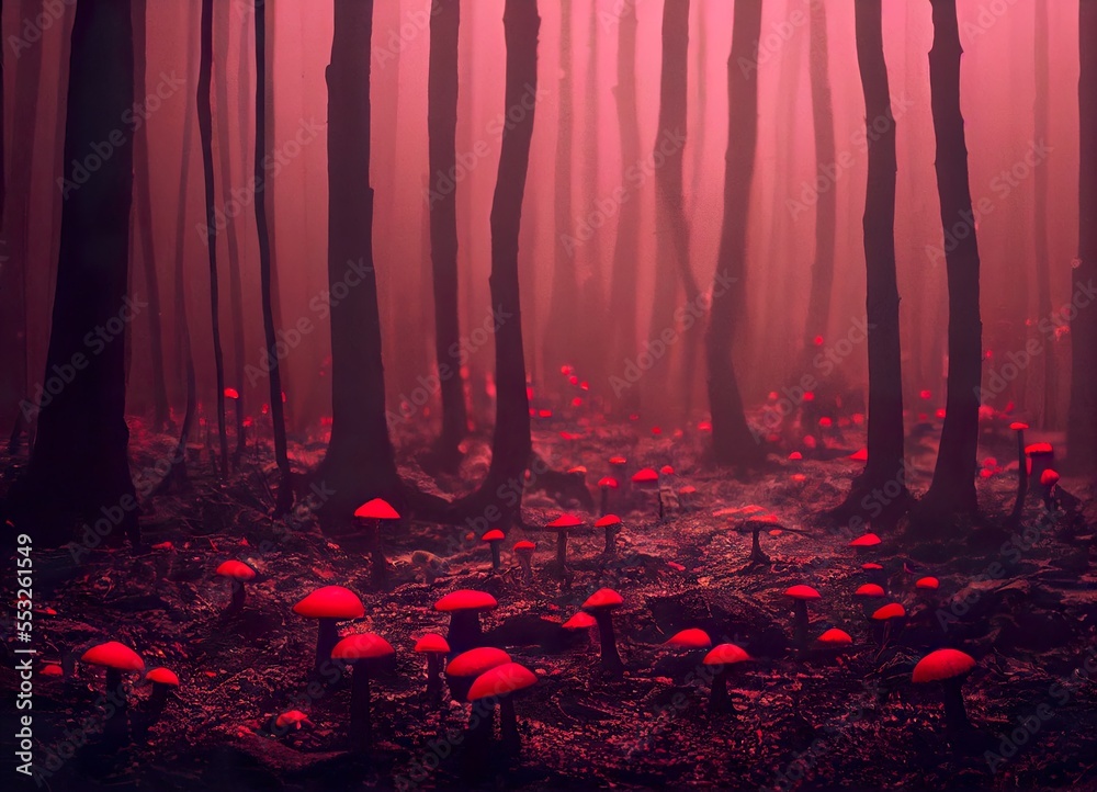 Strange creepy magic forest inspired by stranger things and tim burton ...