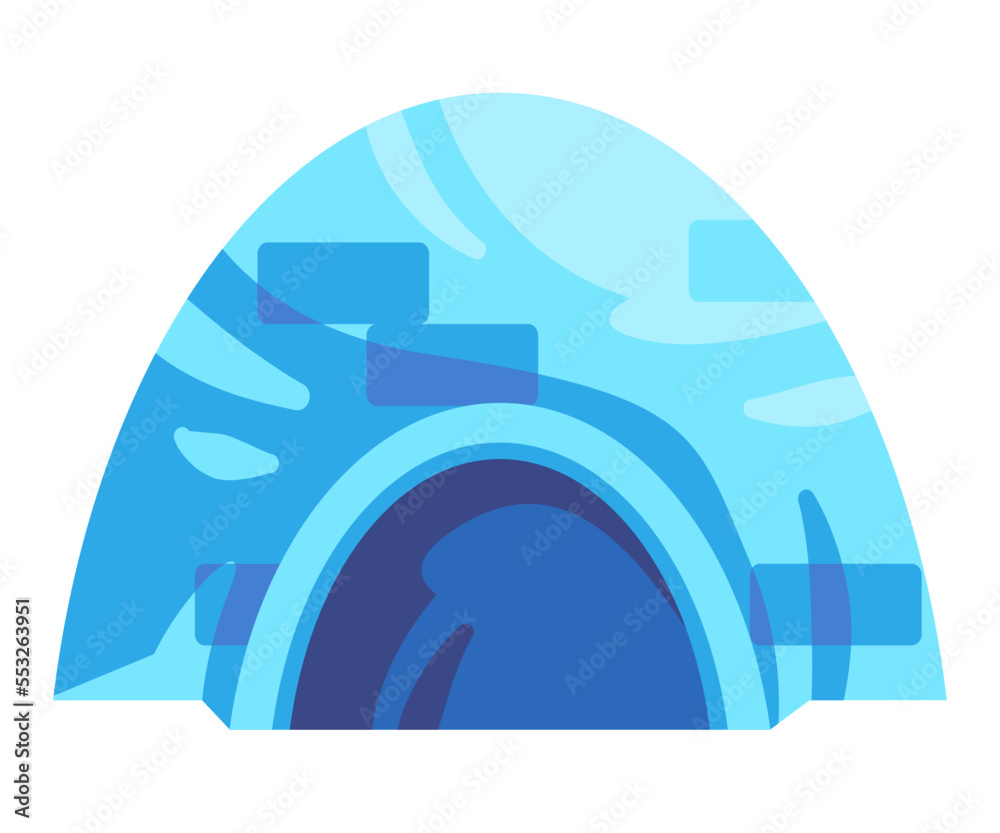 Igloo ice house dome arctic building drawing illustration Stock Vector ...