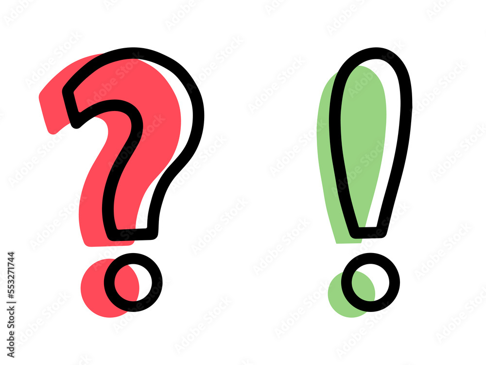Exclamation mark and question mark, punctuation marks, vector desing ...