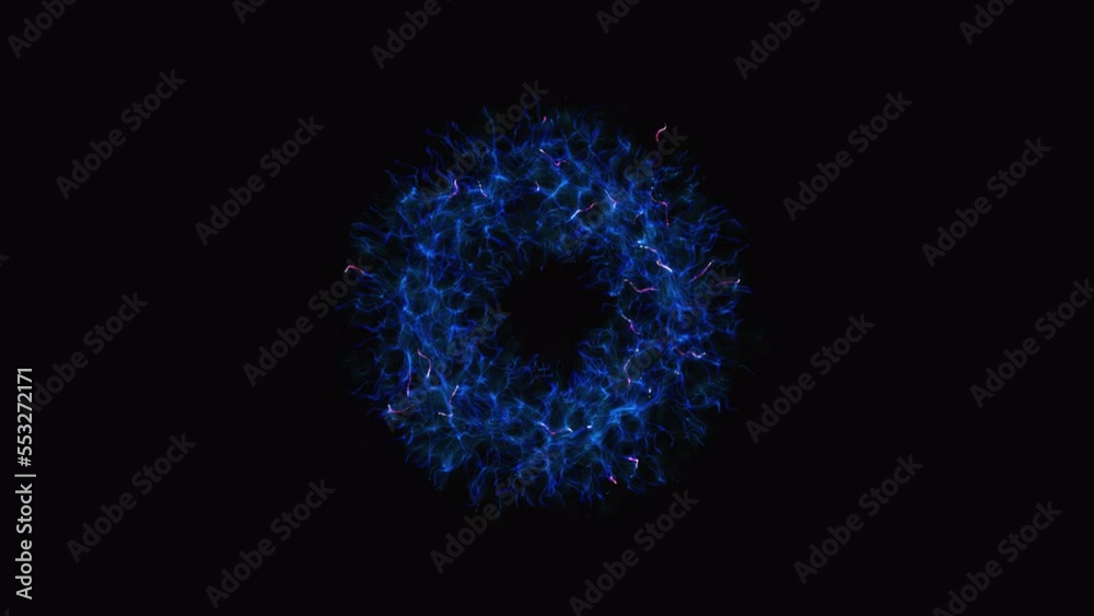 Abstract blue energy circle black background with Alpha Channel and ...