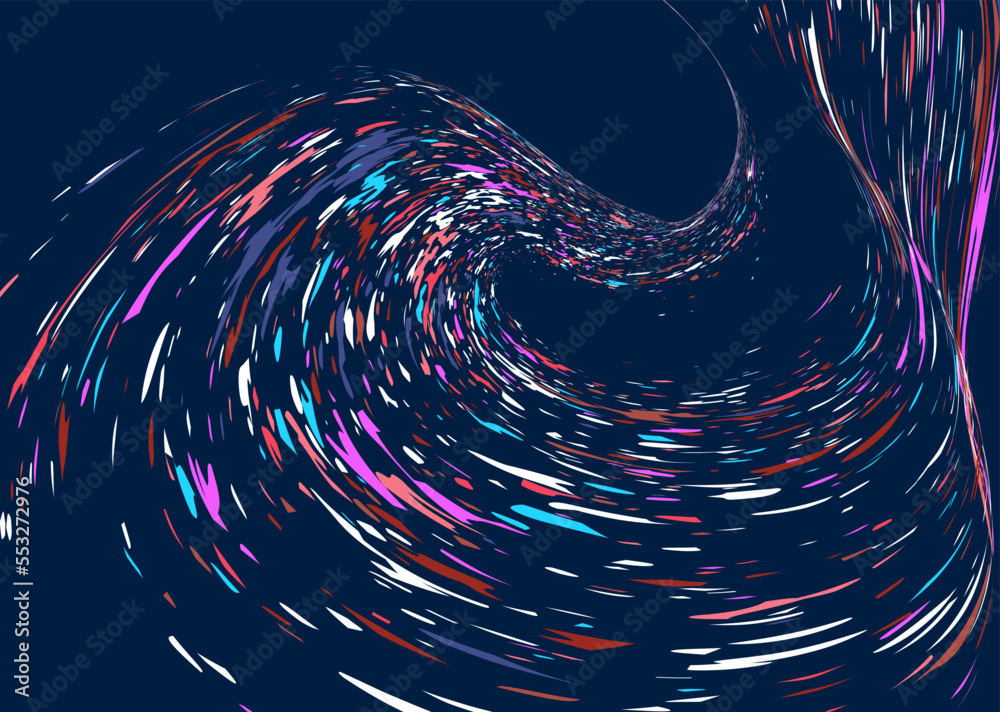 Multi-colored dust particles and debris, paint splashes, strokes are ...