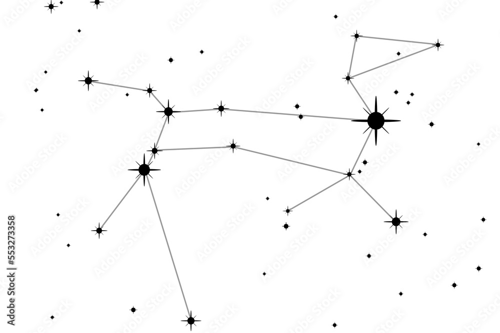 Simple astronomical illustration of the constellation Canis Major (the ...