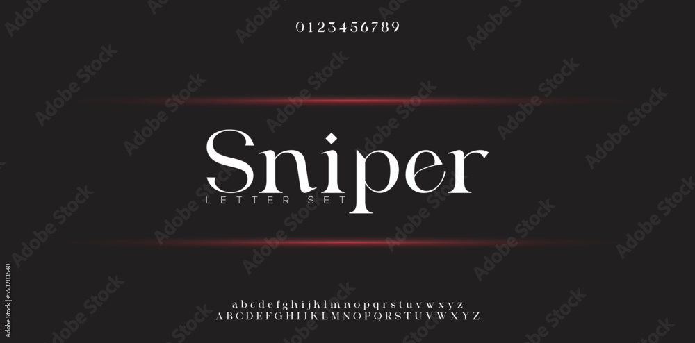 SNIPER Luxury letter fonts and alphabet set. Modern tech typeface ...