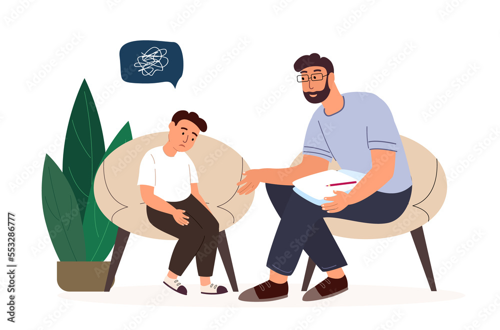 Psychological Help for Child.Boy Kid on Psychological Session.Man ...