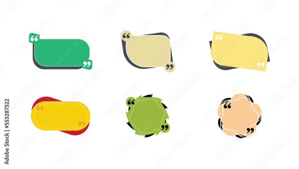 Geometric shapes quotes frames, text box quotes, comic comment box ...