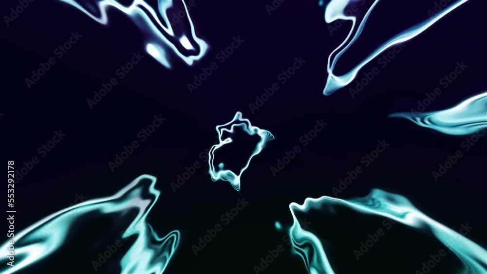 Curved circular lines with vibrations on black background. Motion ...