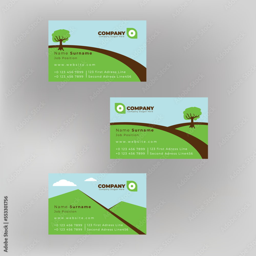 Vector Modern Creative and Clean nature theme Template. Horizontal name ...