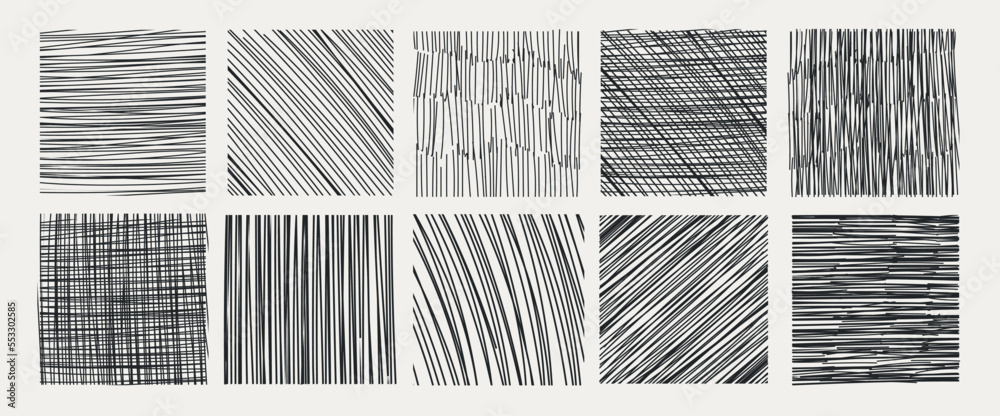 Pencil shaded squares. Pen stroke scribble, hand drawn scrawl sketch ...