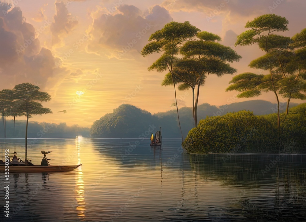 Lake Tumba in Democratic Republic of the Congo. Epic Waters Art ...