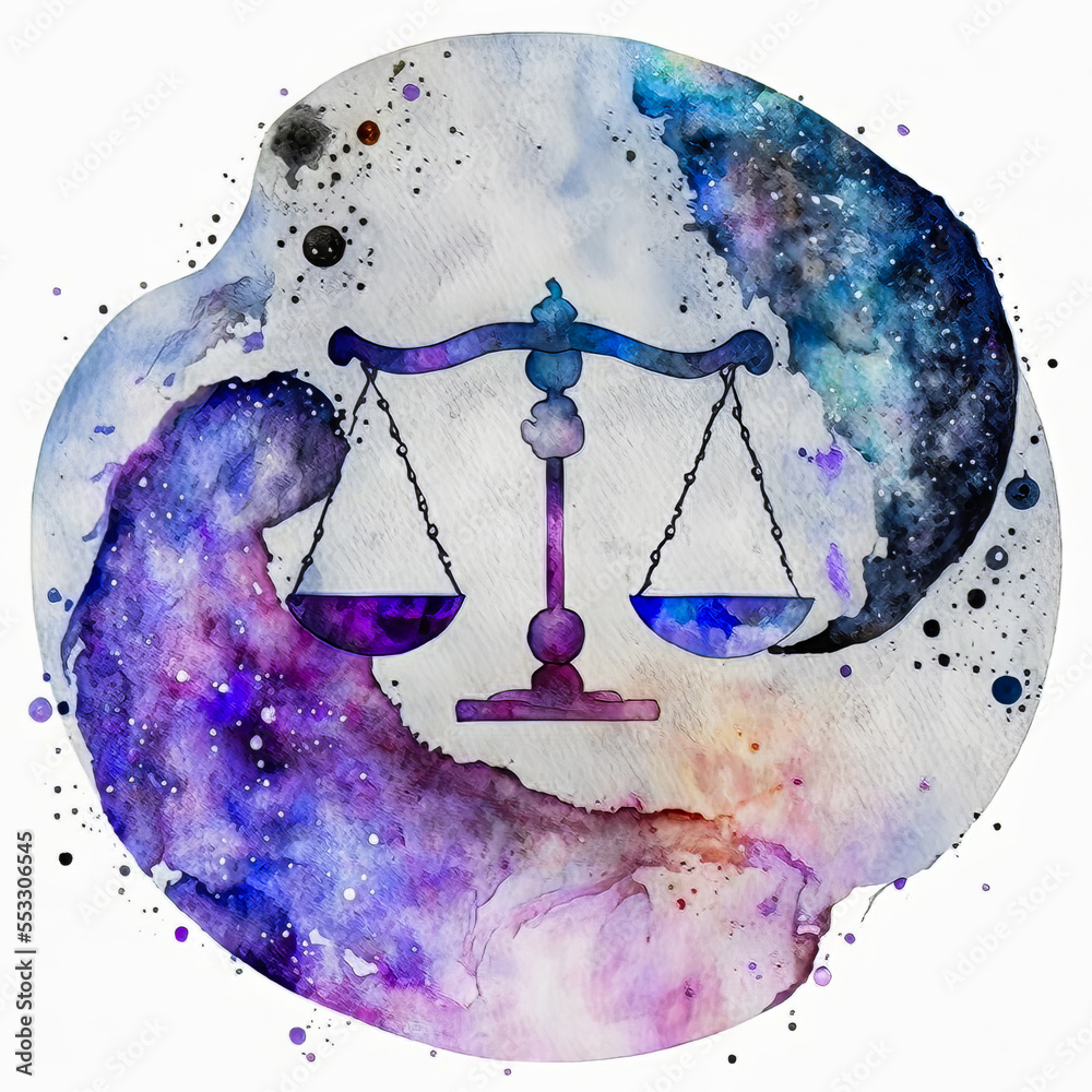 Libra astrological sign, depicted in a gentle pastel hue within a ...