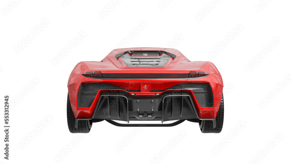 FERRARI 296 GTB, 3d rendering of FERRARI car on isolated white ...