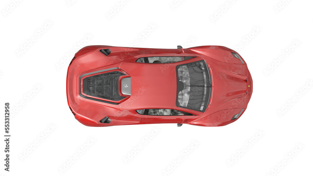 FERRARI 296 GTB, 3d rendering of FERRARI car on isolated white ...