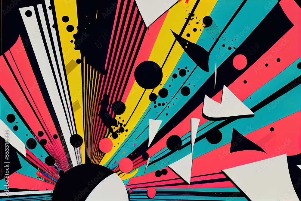 cartoon style abstract colorful pop art background Stock Illustration ...