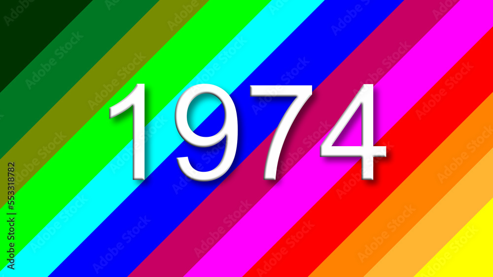 1974 colorful rainbow background year number Stock Illustration | Adobe ...