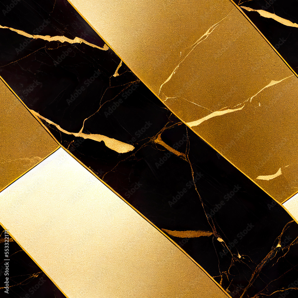 Gold and black seamless tile texture looking like marble for 3D ...