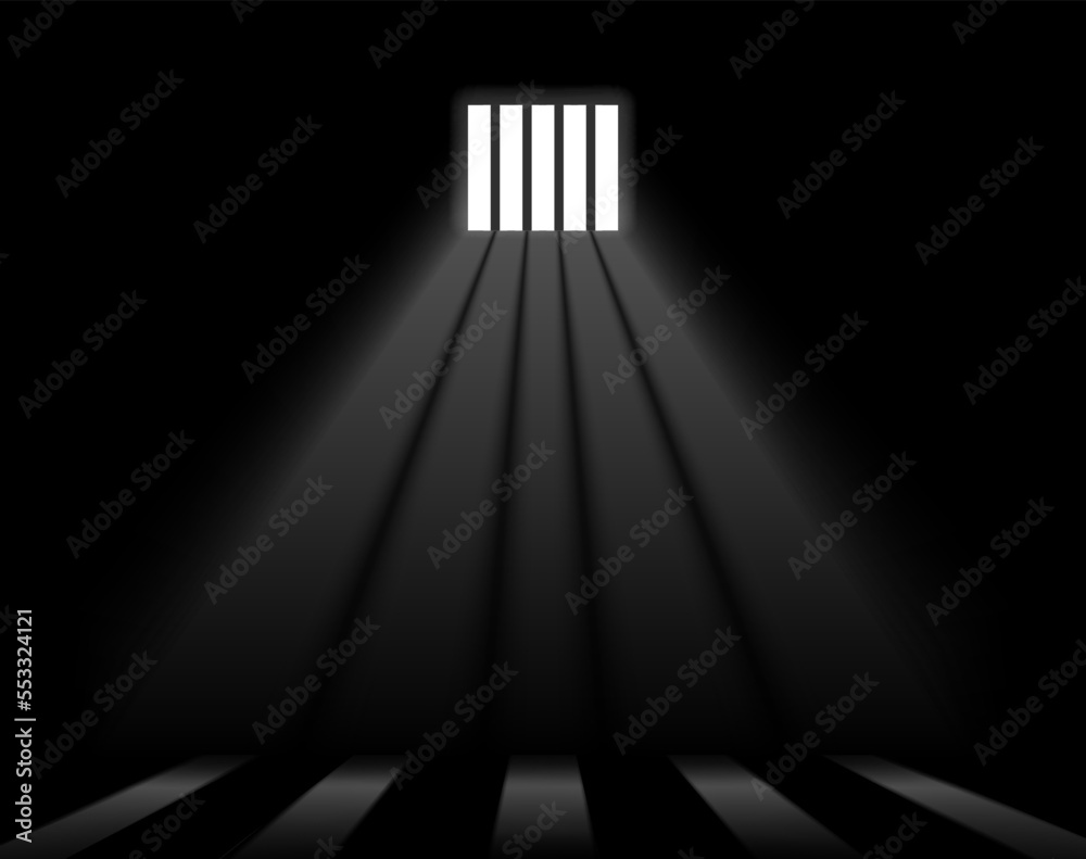 Dungeon prison window background. Jail cell empty window light justice ...