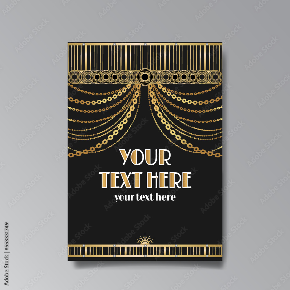 Golden-black A4 page template Stock Vector | Adobe Stock