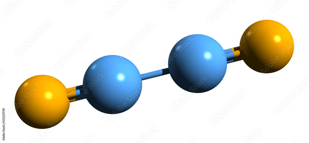 3D image of Cyanogen skeletal formula - molecular chemical structure of ...