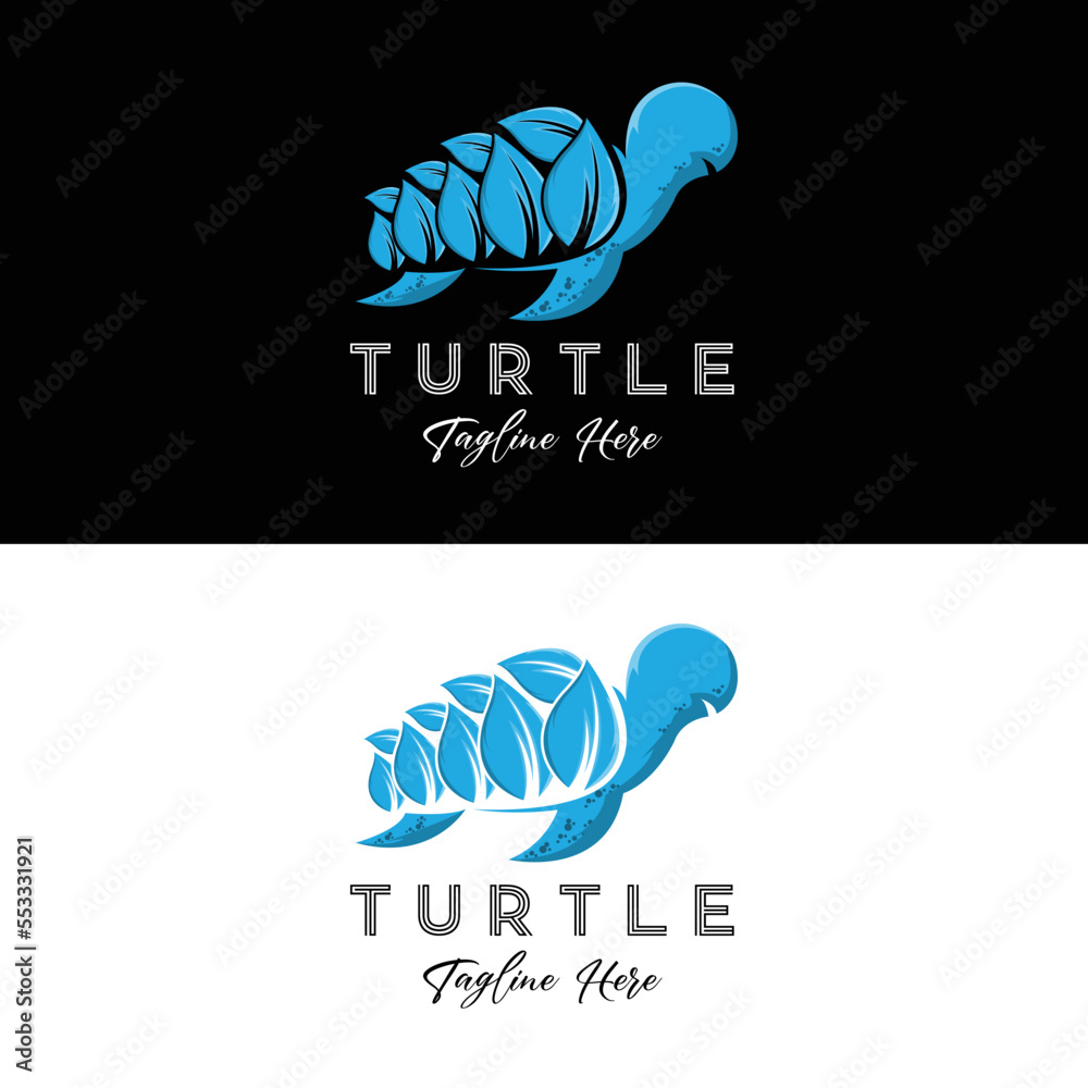 Sea Turtle Logo Design Protected Amphibian Marine Animal Icon ...